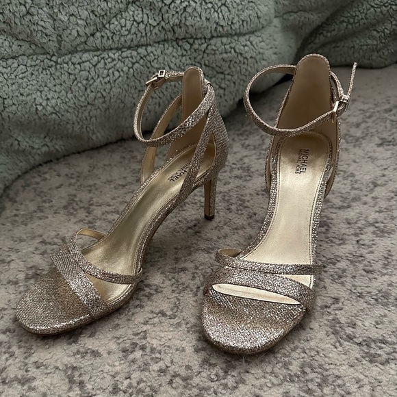 Michael Kors | Shoes | Michael Kors Gold Glitter Heel | Poshmark